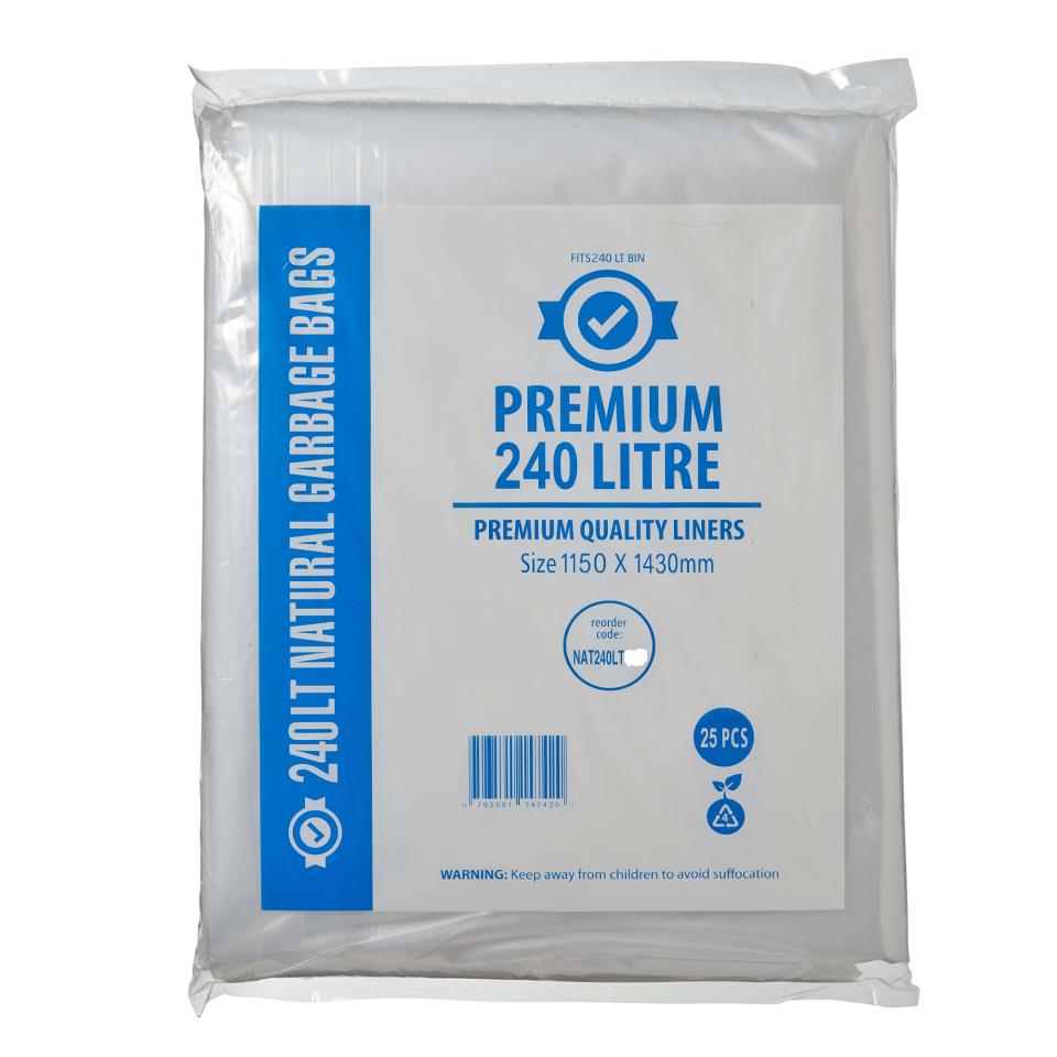 Austar Bin Liners Premium Heavy Duty 240 Litre Natural Pk/25 – TCE ...